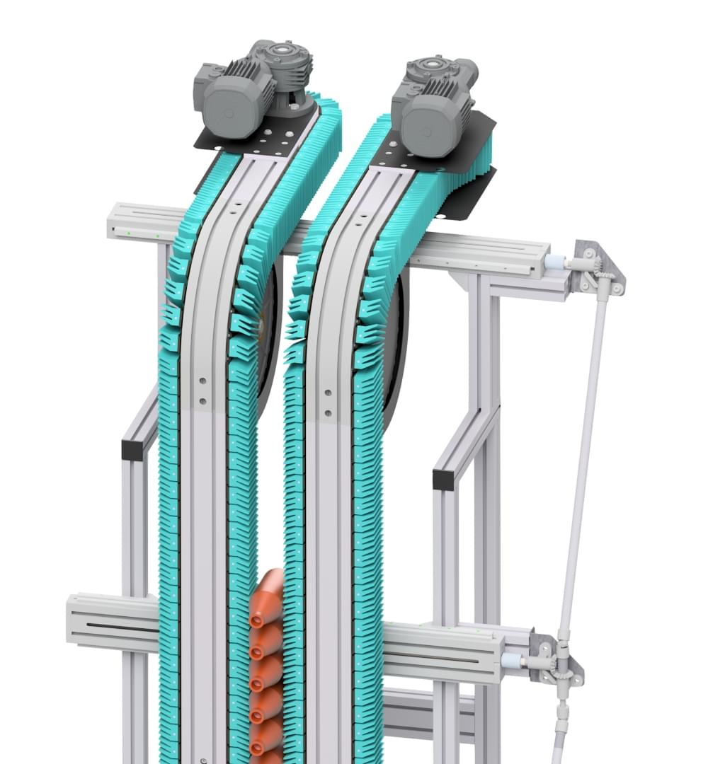 Innovation - slat discharge conveyor Aluflex vertical | ALUTEC KK s.r.o.