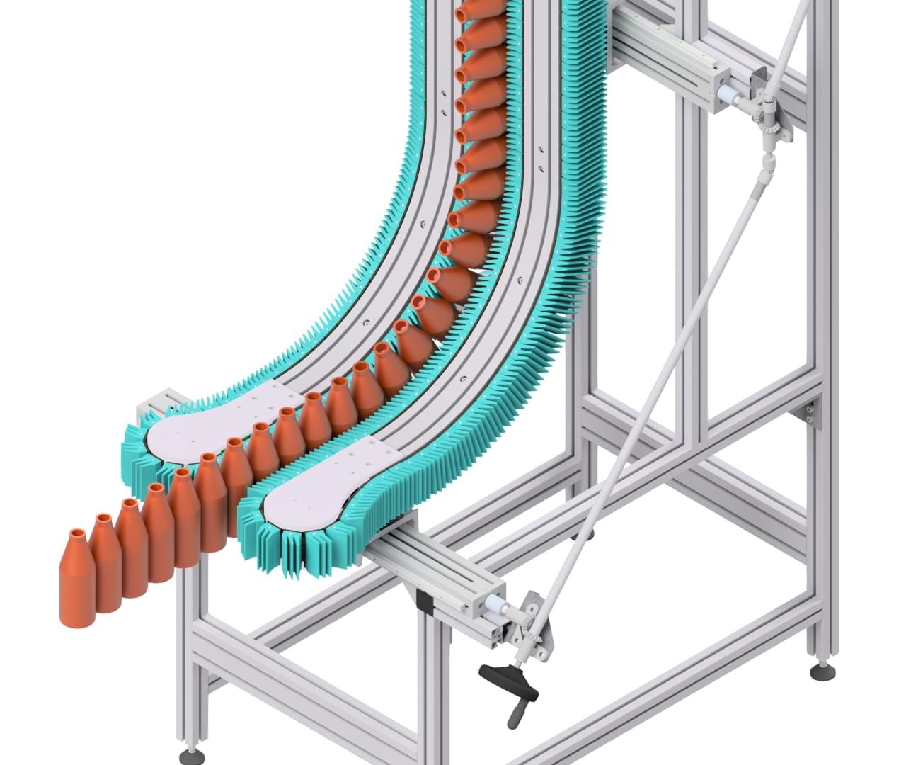 Innovation - slat discharge conveyor Aluflex vertical | ALUTEC KK s.r.o.